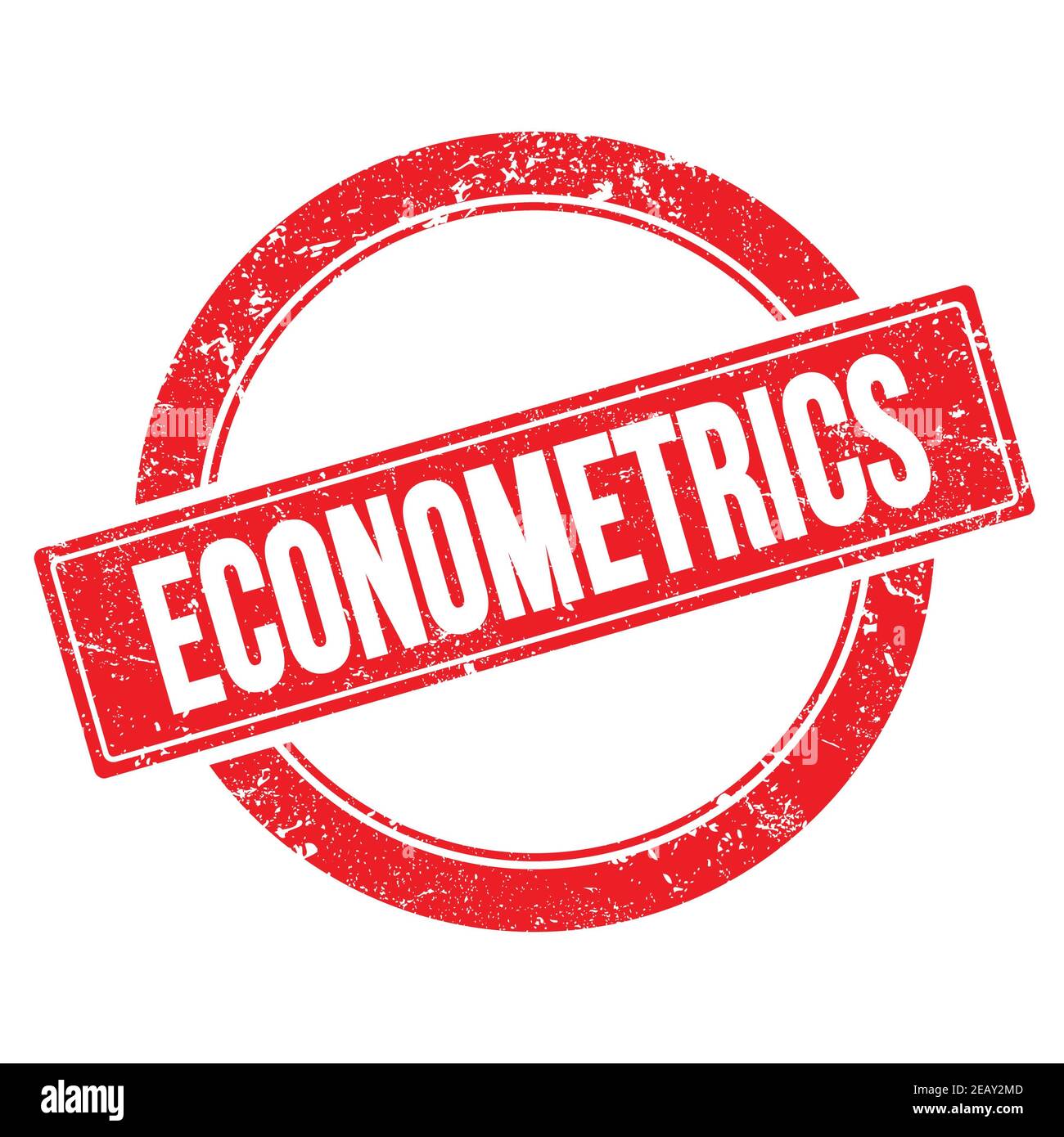 ECONOMETRICS text on red grungy round vintage stamp Stock Photo - Alamy