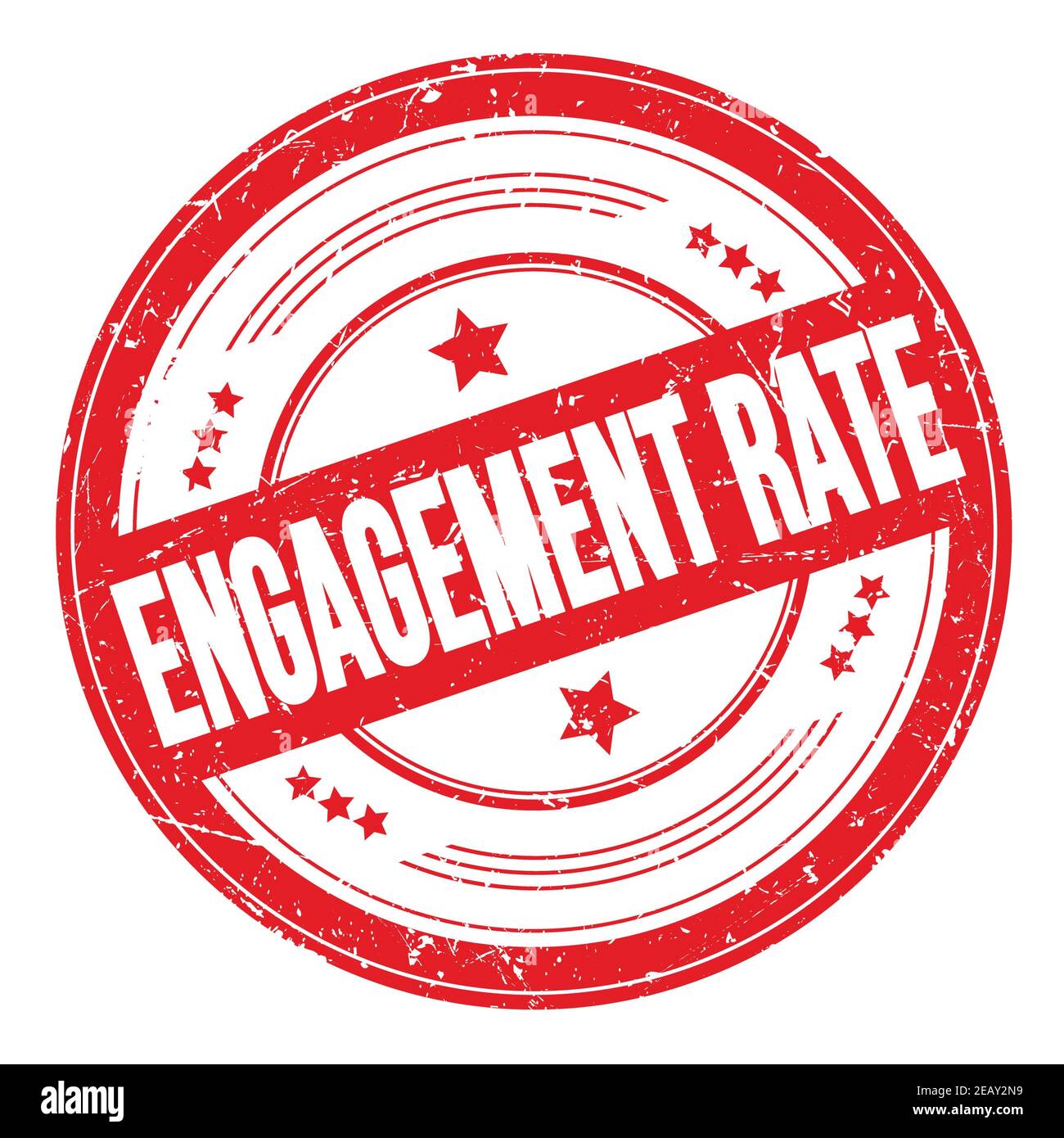 ENGAGEMENT RATE text on red round grungy texture stamp Stock Photo - Alamy