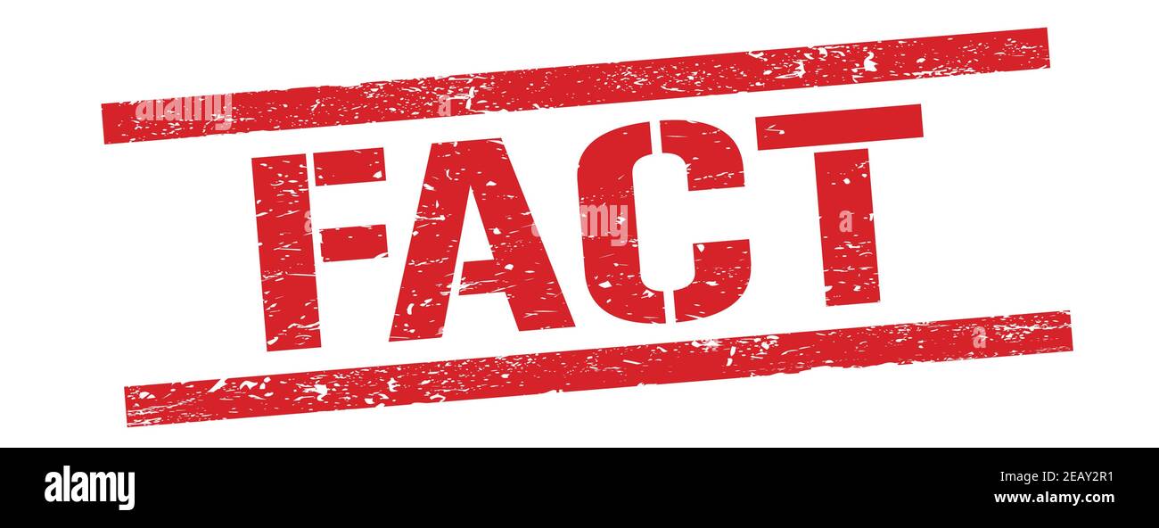 FACT text on red grungy rectangle stamp sign Stock Photo - Alamy
