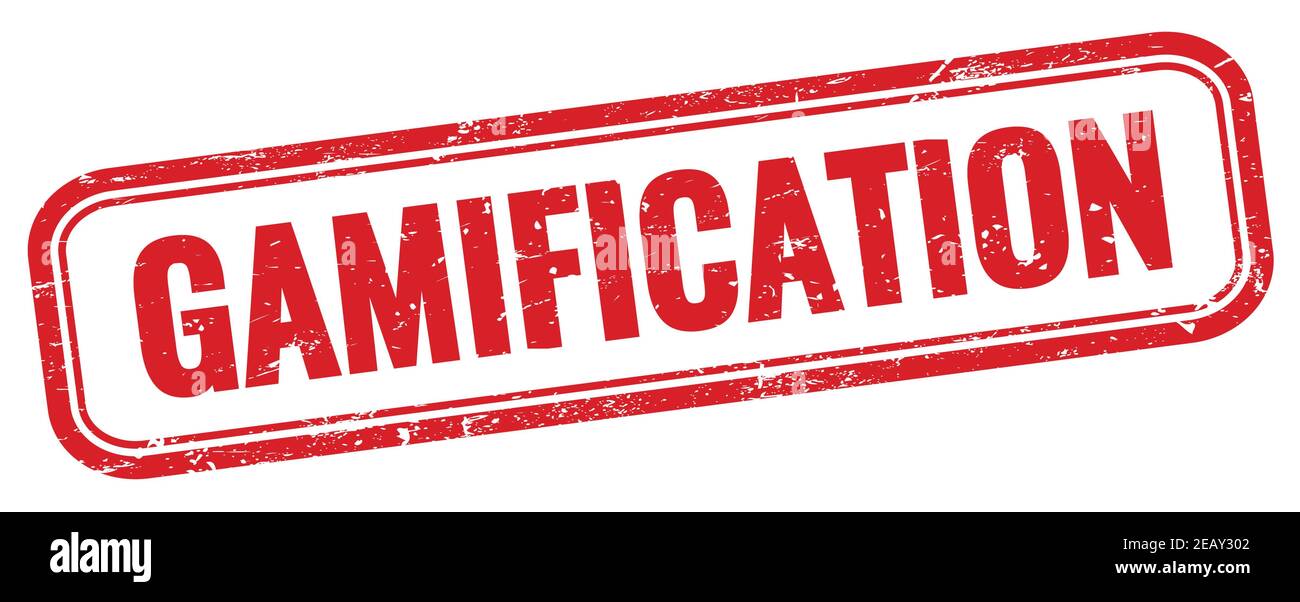 GAMIFICATION text on red grungy vintage rectangle stamp Stock Photo - Alamy