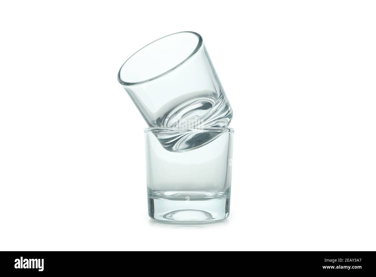 Two glasses for shot isolated on white background Stock Photo - Alamy