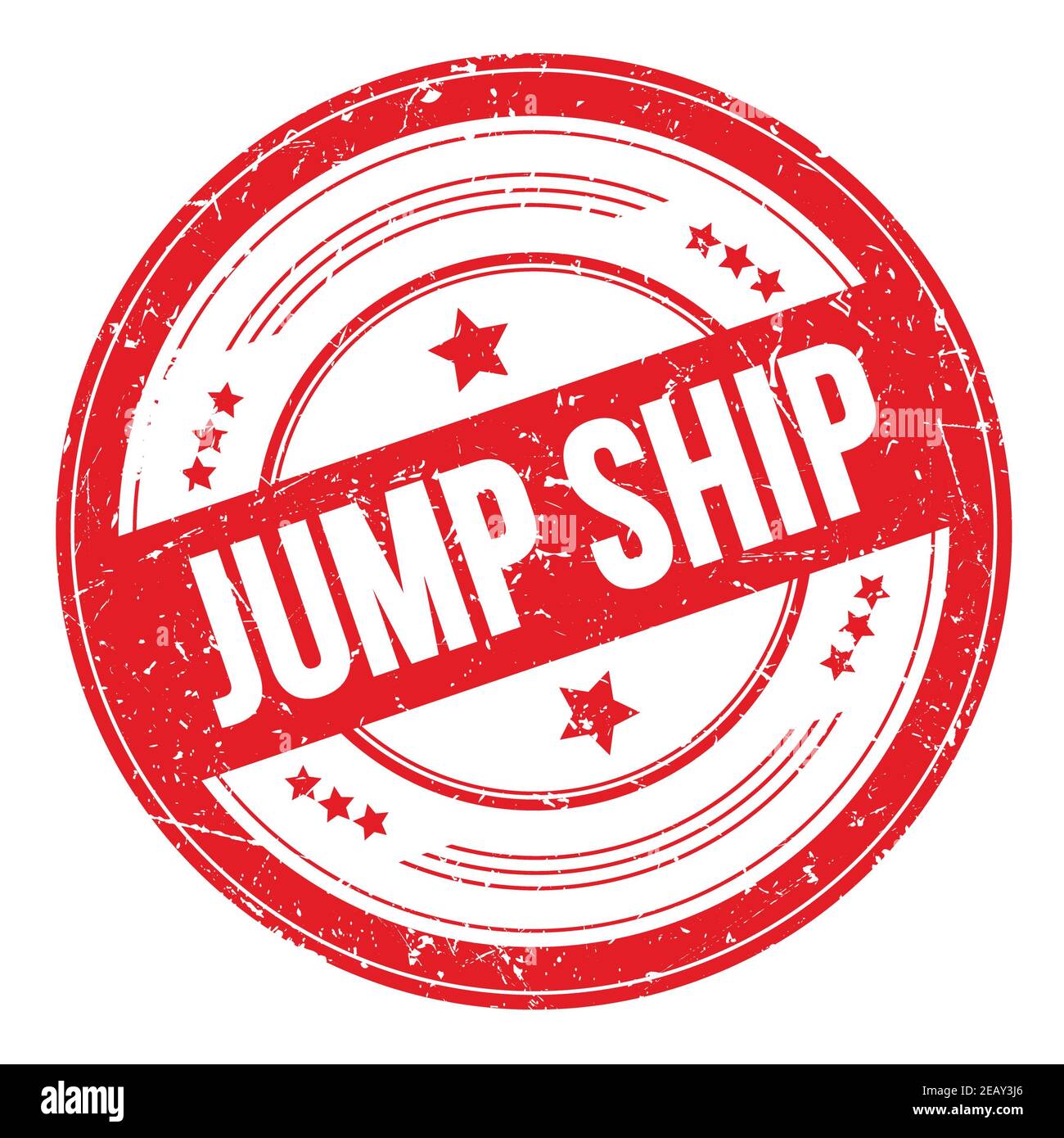 JUMP SHIP text on red round grungy texture stamp Stock Photo - Alamy