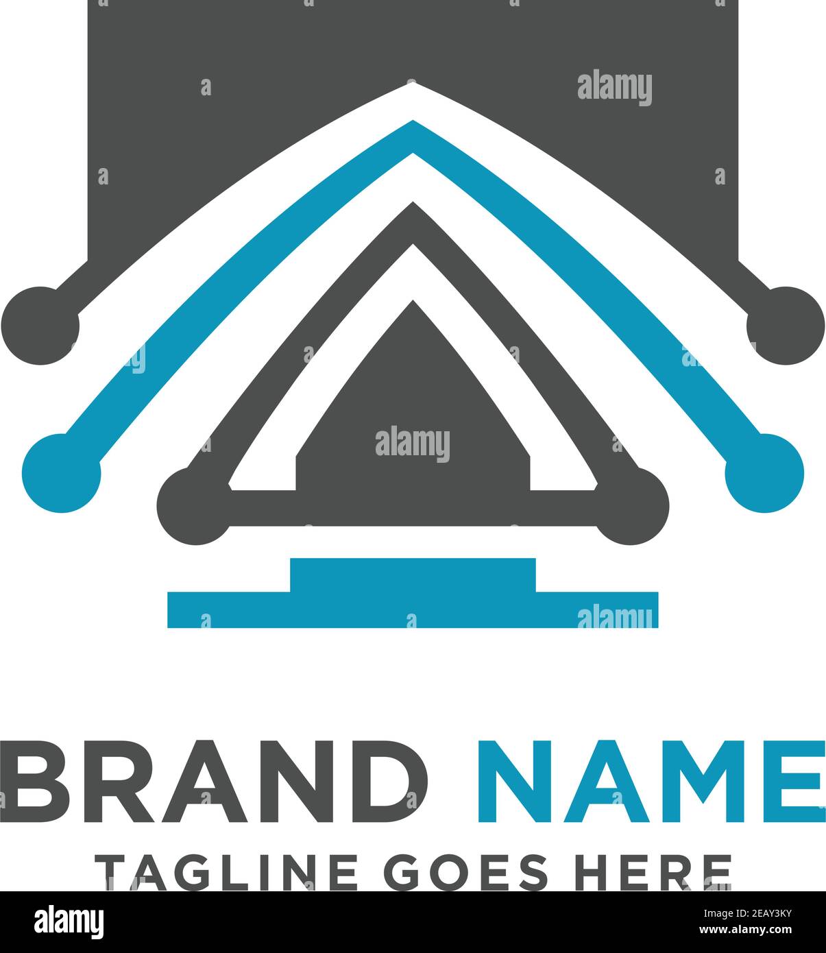 A view of the blue square logo Stock Vector Images - Alamy