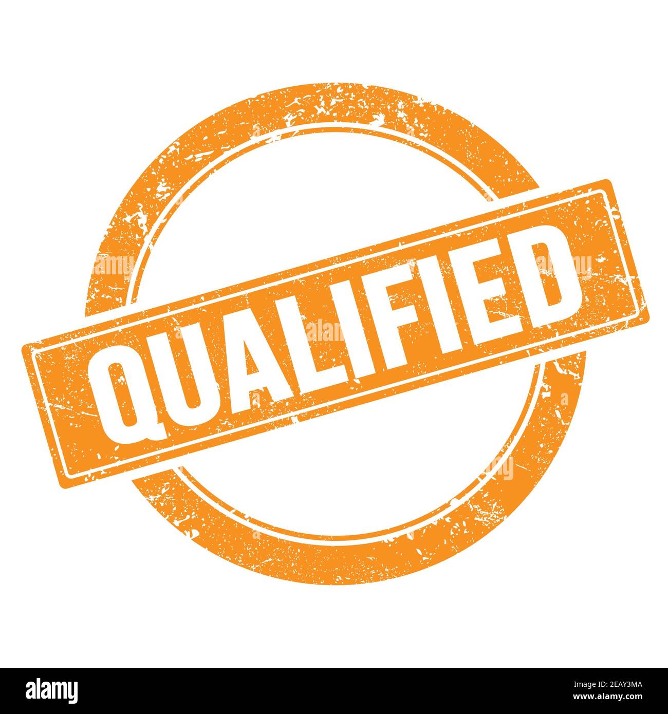 Qualified text on orange hi-res stock photography and images - Alamy