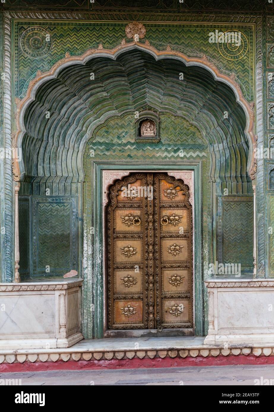 The Green Gate or Spring Gate at the City Palace of Jaipur in Rajasthan ...