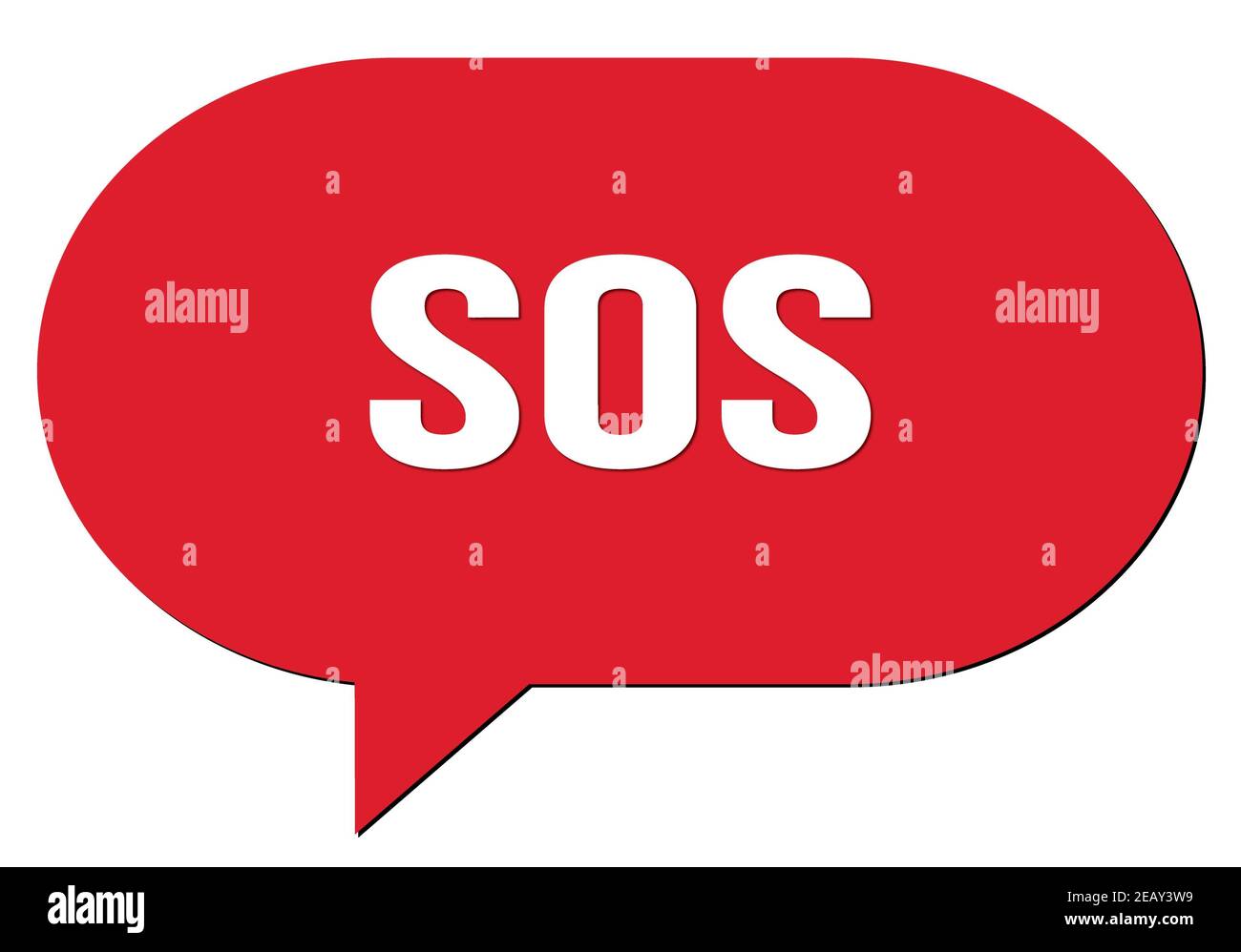 SOS text written in a red speech bubble stamp Stock Photo - Alamy