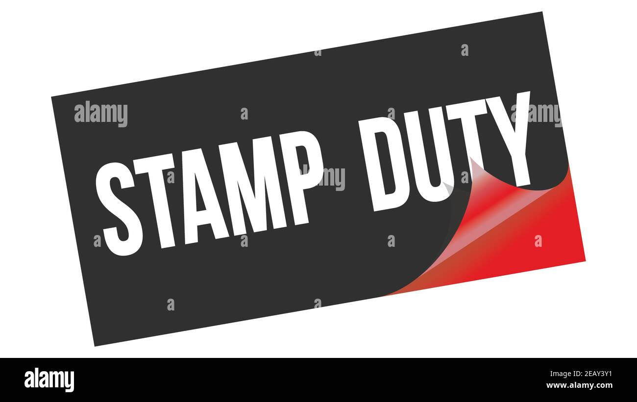 STAMP DUTY text written on black red sticker stamp Stock Photo - Alamy