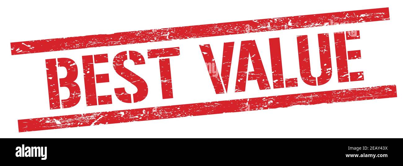 BEST VALUE text on red grungy rectangle stamp sign Stock Photo - Alamy