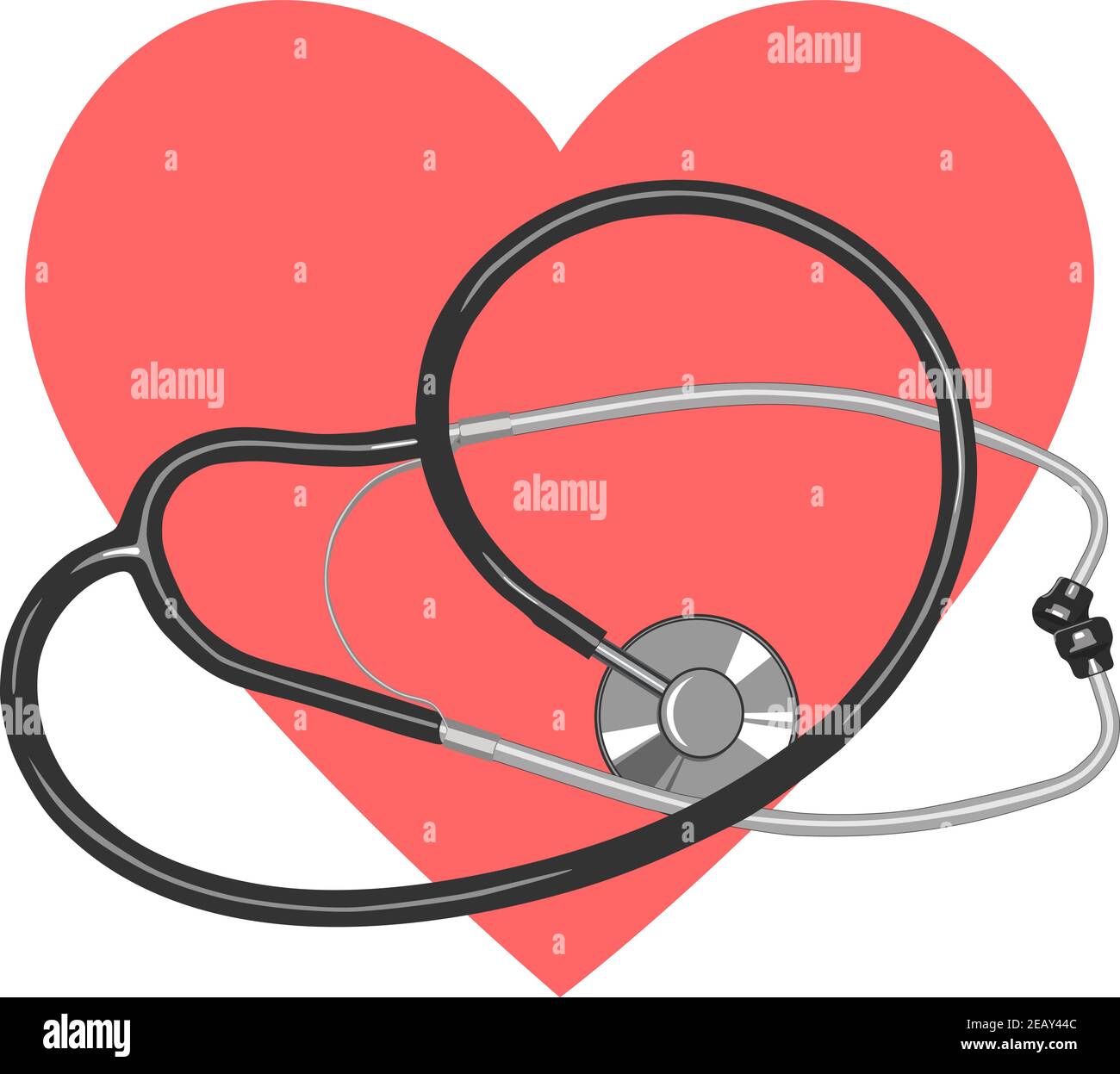 Medical tool for listening to a patient - a stethoscope against the ...