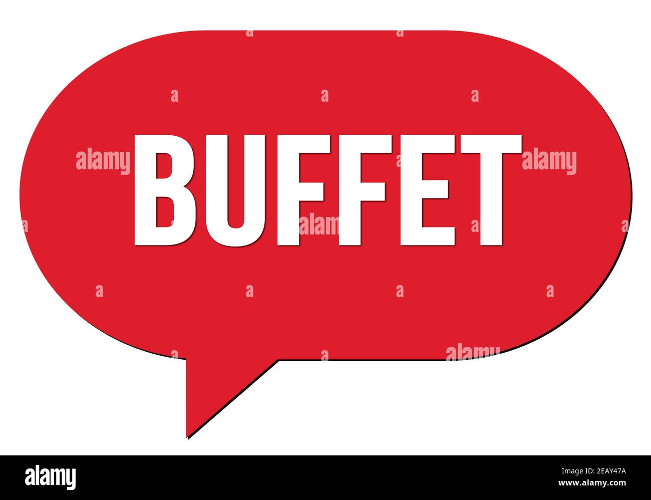 BUFFET text written in a red speech bubble stamp Stock Photo - Alamy