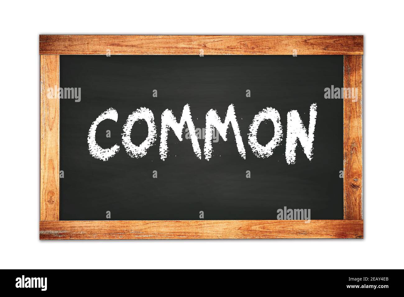 COMMON text written on black wooden frame school blackboard Stock Photo ...