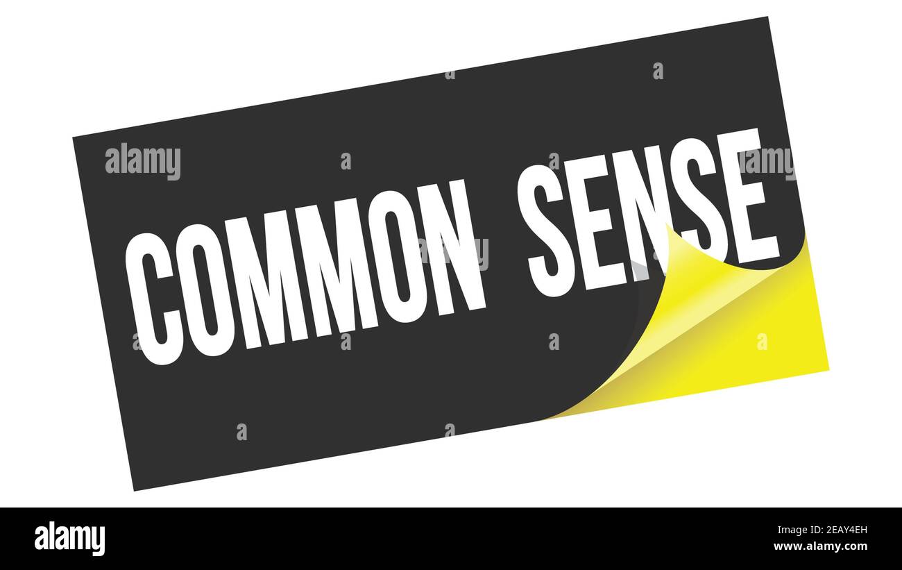 COMMON SENSE text written on black yellow sticker stamp Stock Photo - Alamy