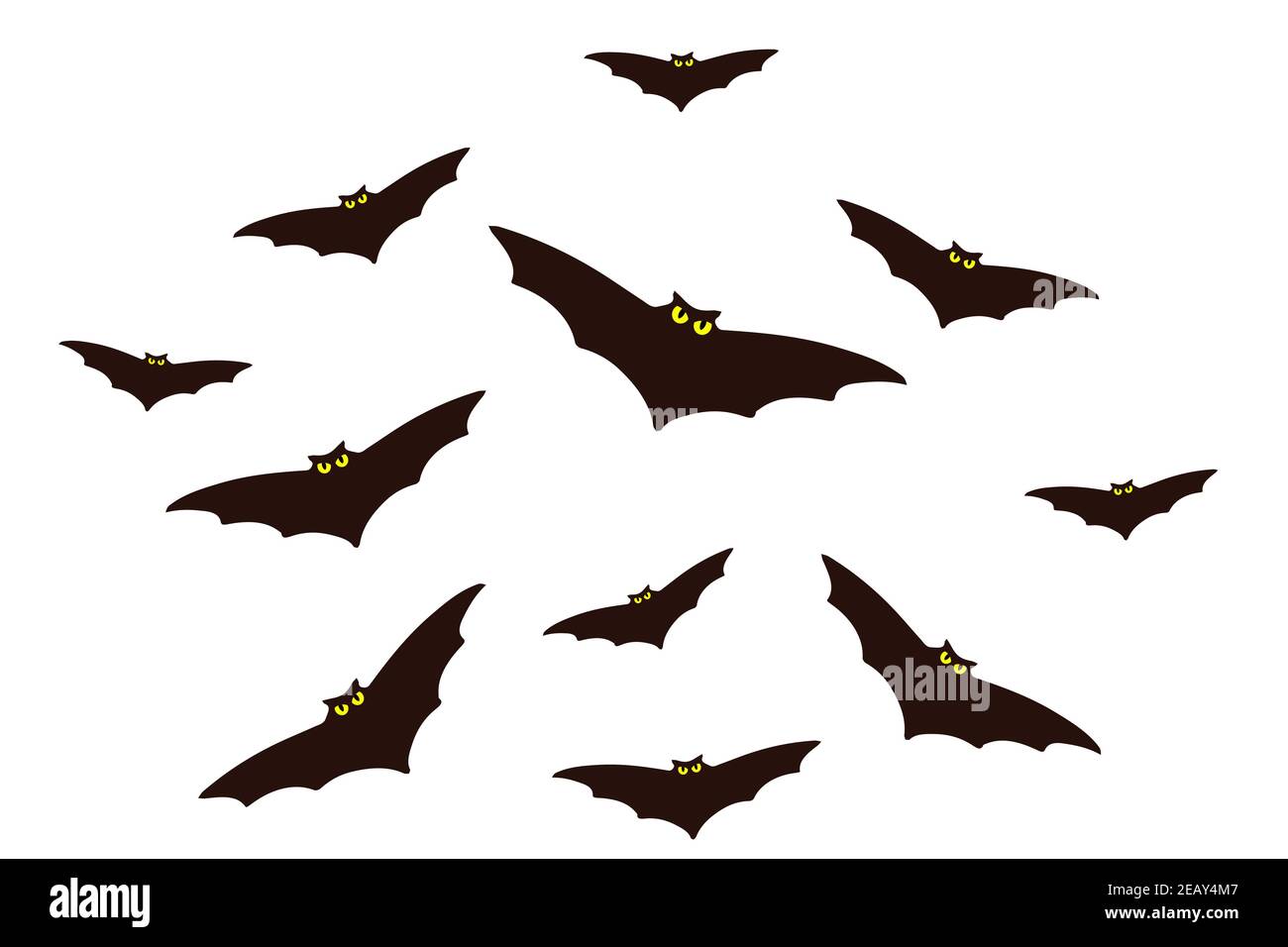 Bat flock vector isolated on the white background Stock Vector Image ...