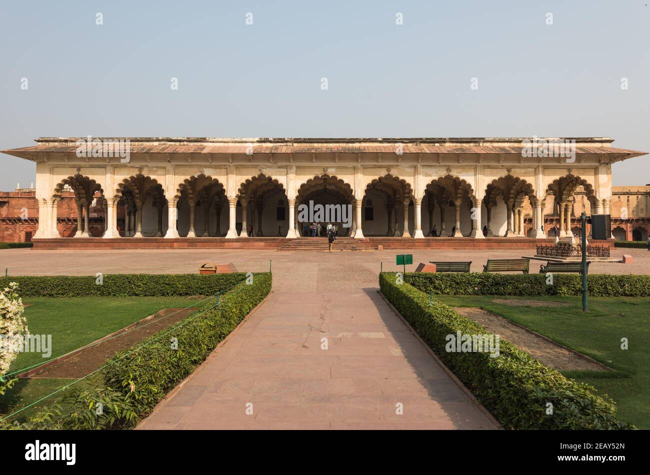 Agra Fort royal palace interior architecture with intricate wall ...