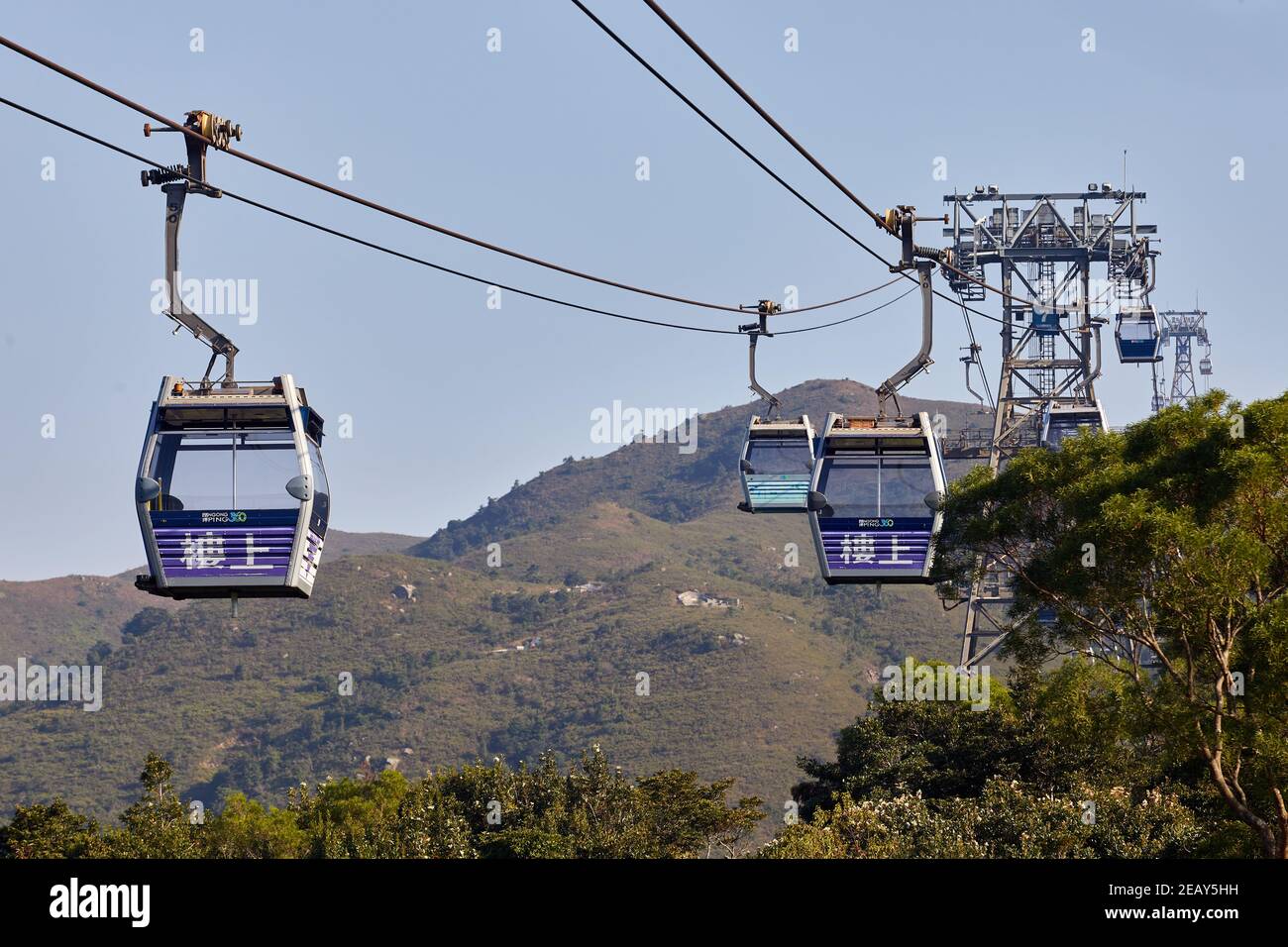 The Ngong Ping 360 cable car runs between Tung Chung and Ngong Ping on ...