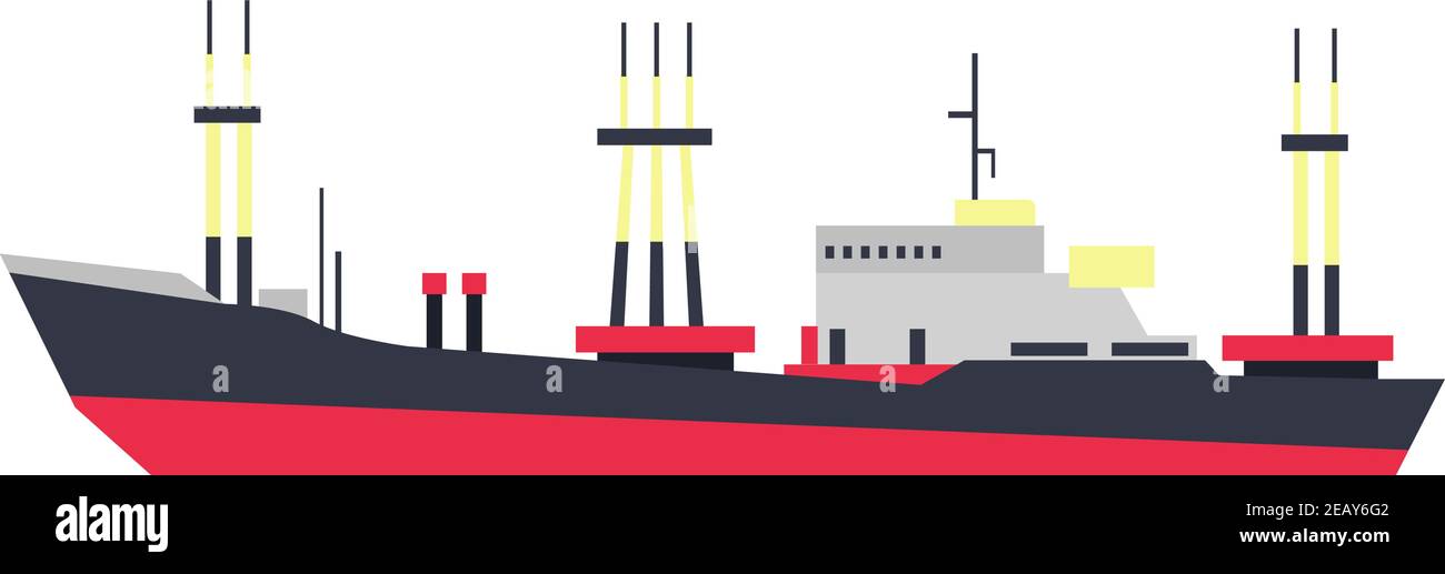 Bulker ship flat vector isolated on white background Stock Vector Image ...
