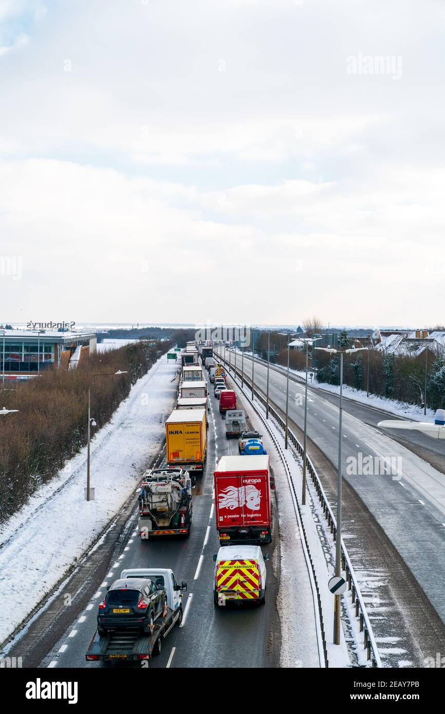 Traffic jam dual carriage way hi-res stock photography and images - Alamy