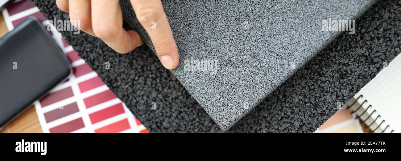 Rubber floor mats with color polyester Stock Photo - Alamy