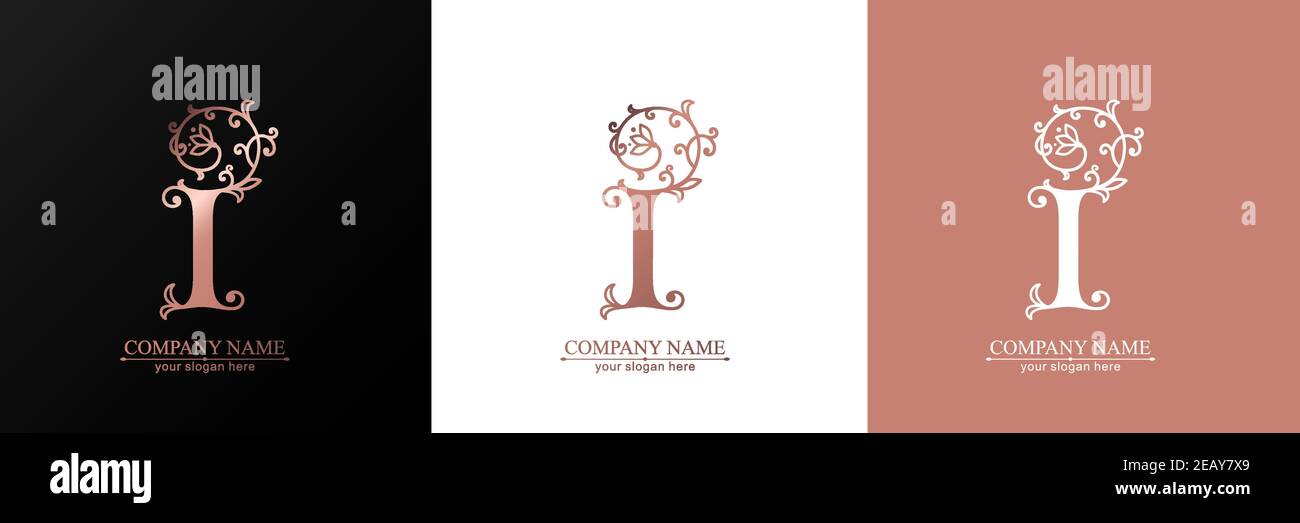 Floral font letter i hi-res stock photography and images - Alamy