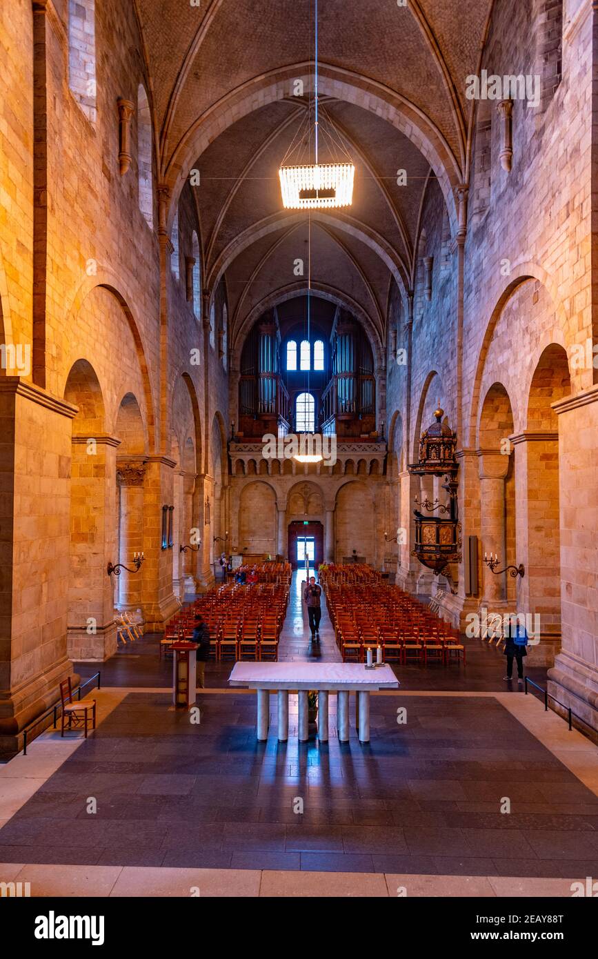 LUND, SWEDEN, APRIL 24, 2019: Interior of the Lund cathedral, Sweden ...