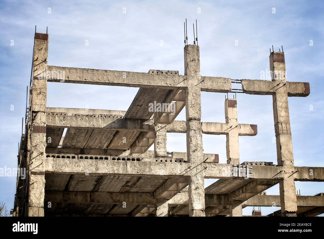 Unfinished and abandoned building carcass Stock Photo - Alamy