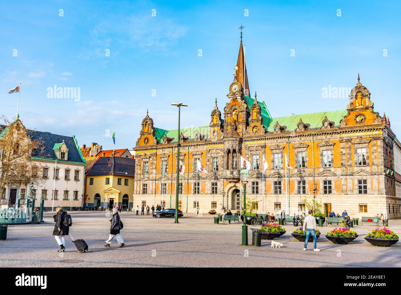 MALMO, SWEDEN, APRIL 24, 2019: Sunset view of the town hall in Malmo ...