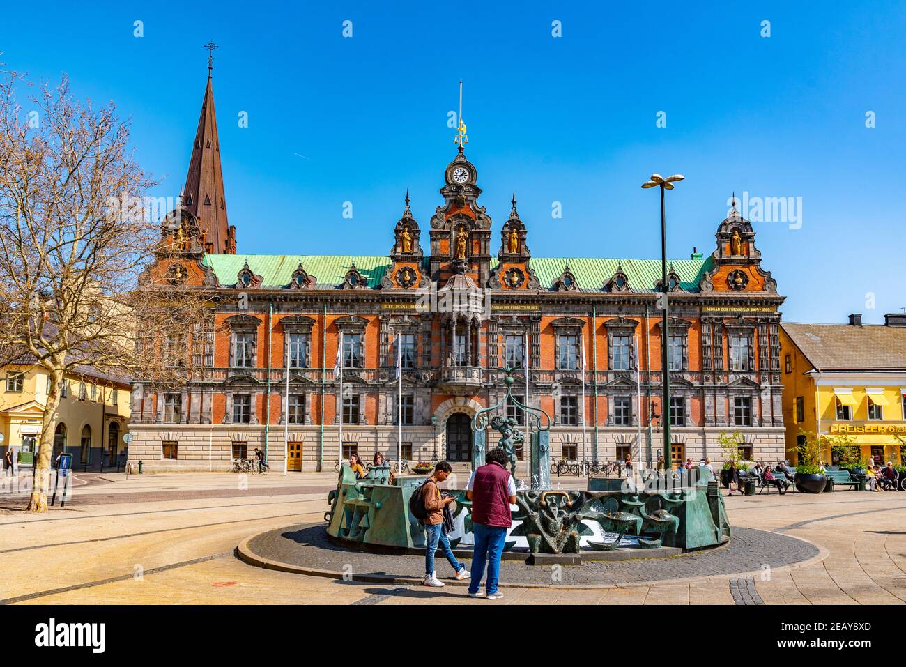 MALMO, SWEDEN, APRIL 24, 2019: People are strolling in front of the ...