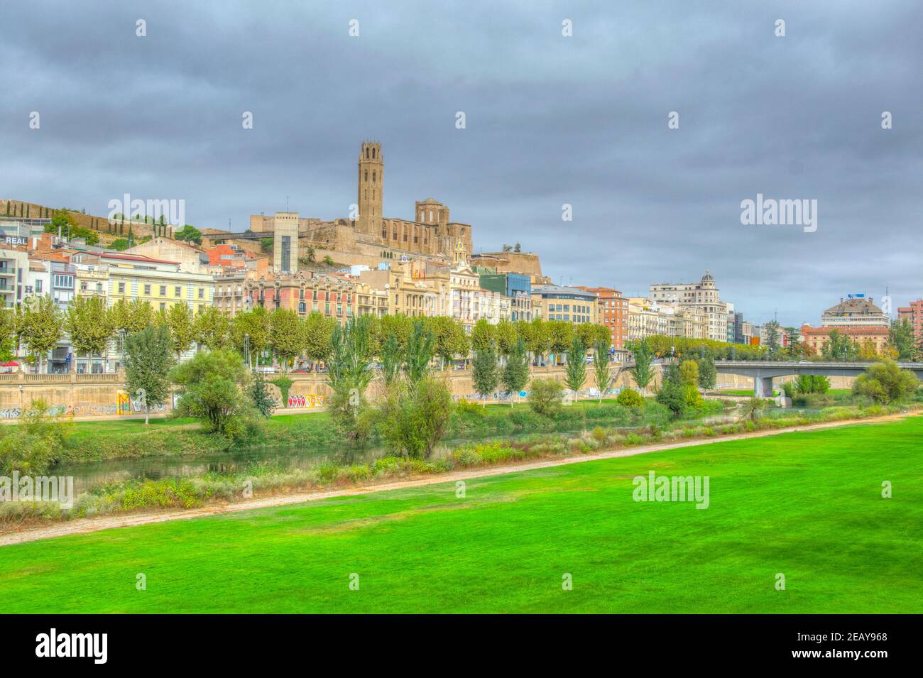 LLEIDA, SPAIN, OCTOBER 1, 2017: La Seu Vella cathedral erected over ...
