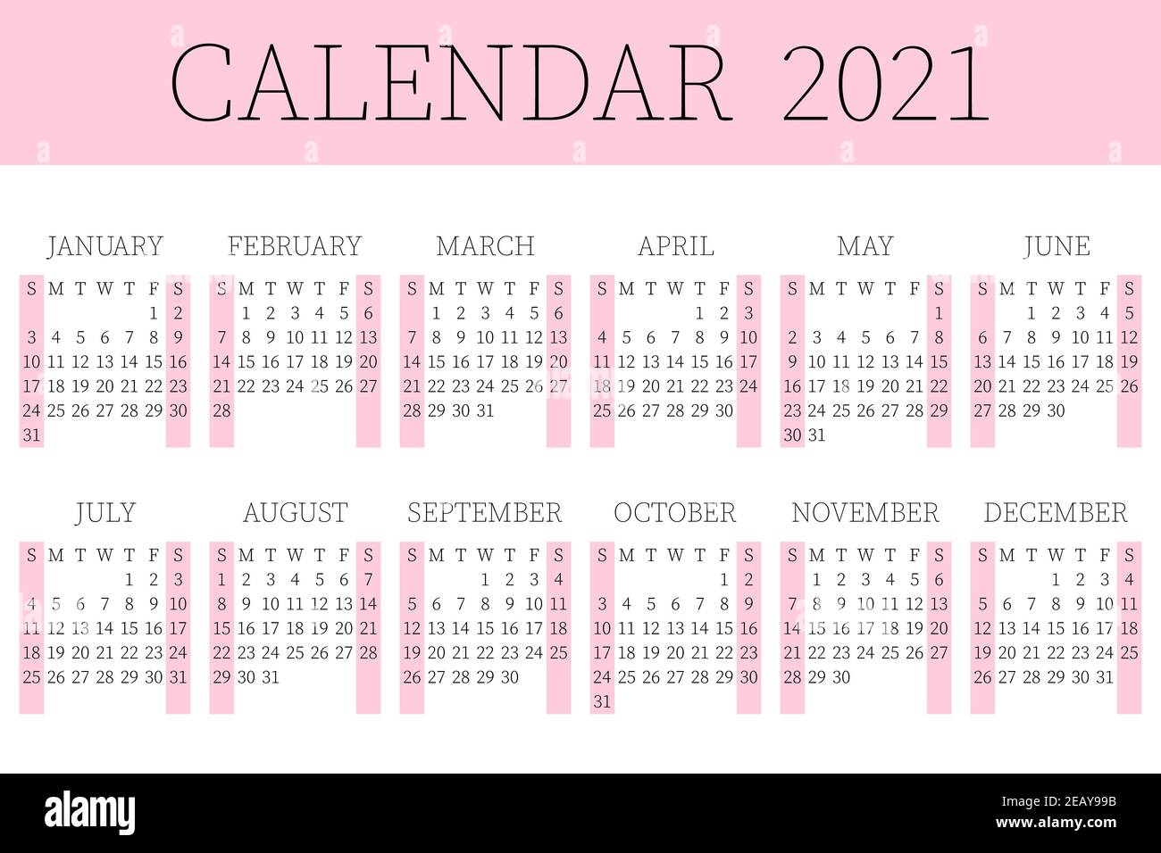 2021 calendar planner. Сorporate week. Template layout, 12 months ...