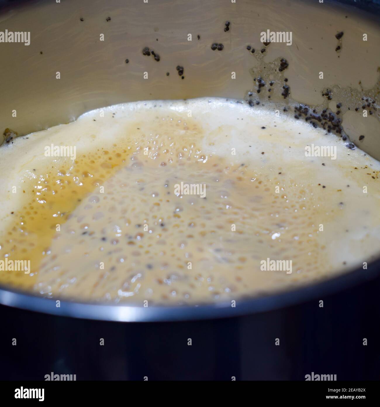 Hot food ready to be cooked on the gas stove, Hot yummy food is ready ...