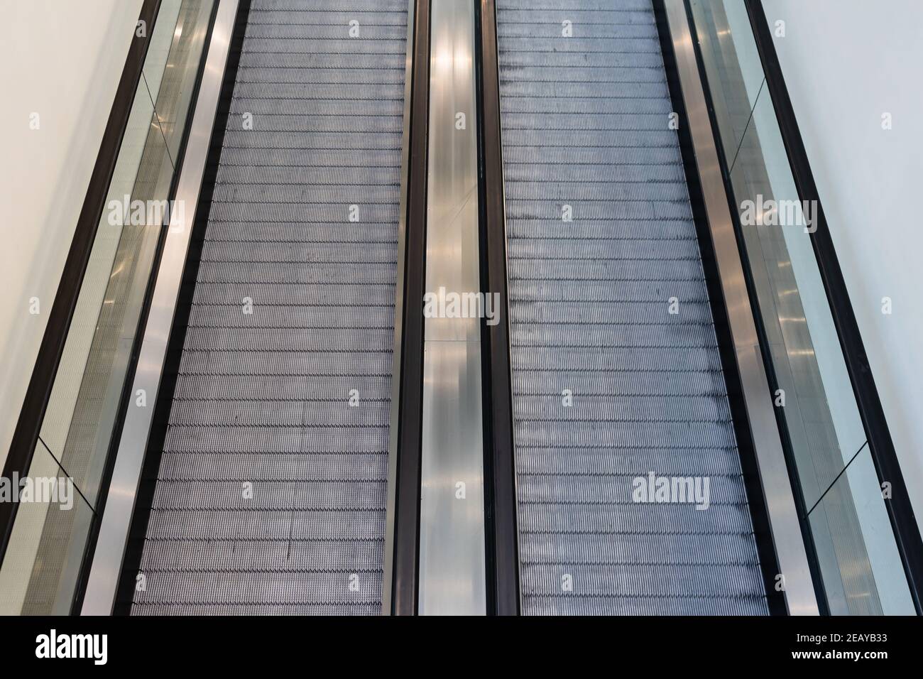Travelator, moving walkway in shopping centre in bucharest, Romania ...