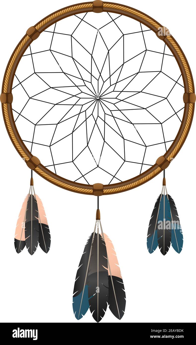 Native american indian magical dream catcher with sacred feathers to ...