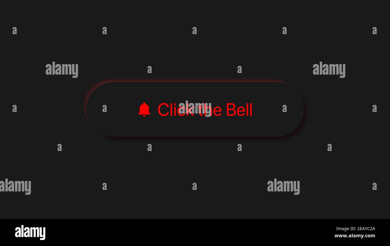 Black Click the Bell button. Get notified icon. Vector illustration in ...