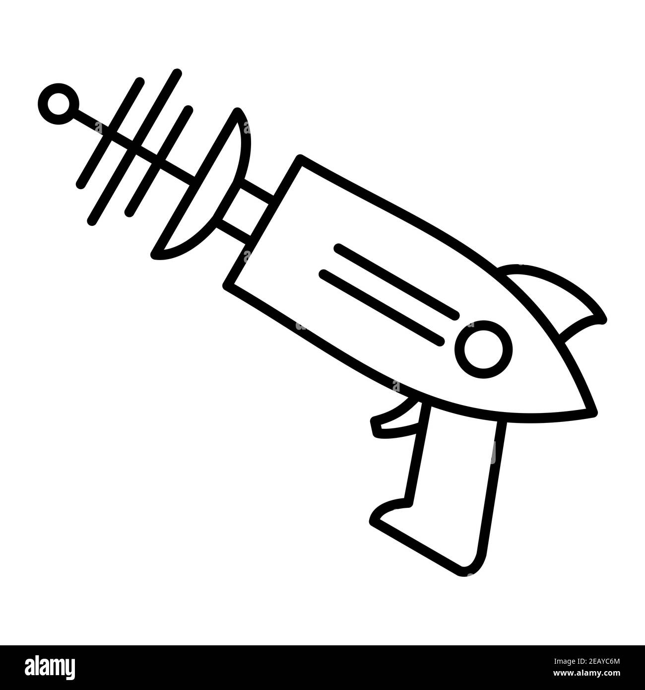 Outline illustration of a space gun icon Stock Photo - Alamy