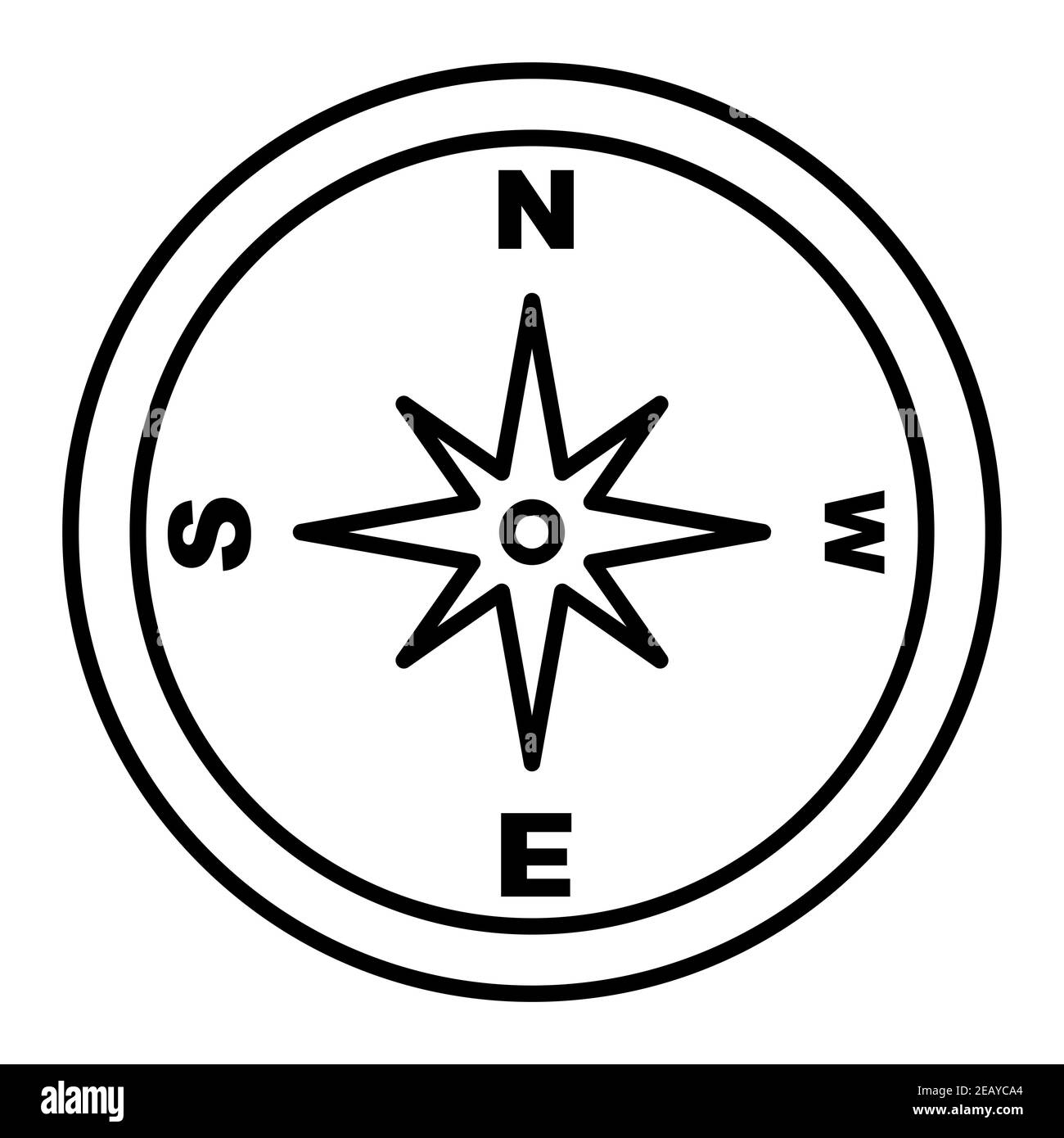 Outline illustration of a compass icon Stock Photo - Alamy