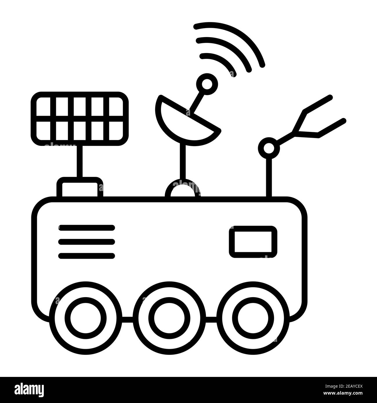 Outline illustration of a Mars rover icon Design Stock Photo - Alamy