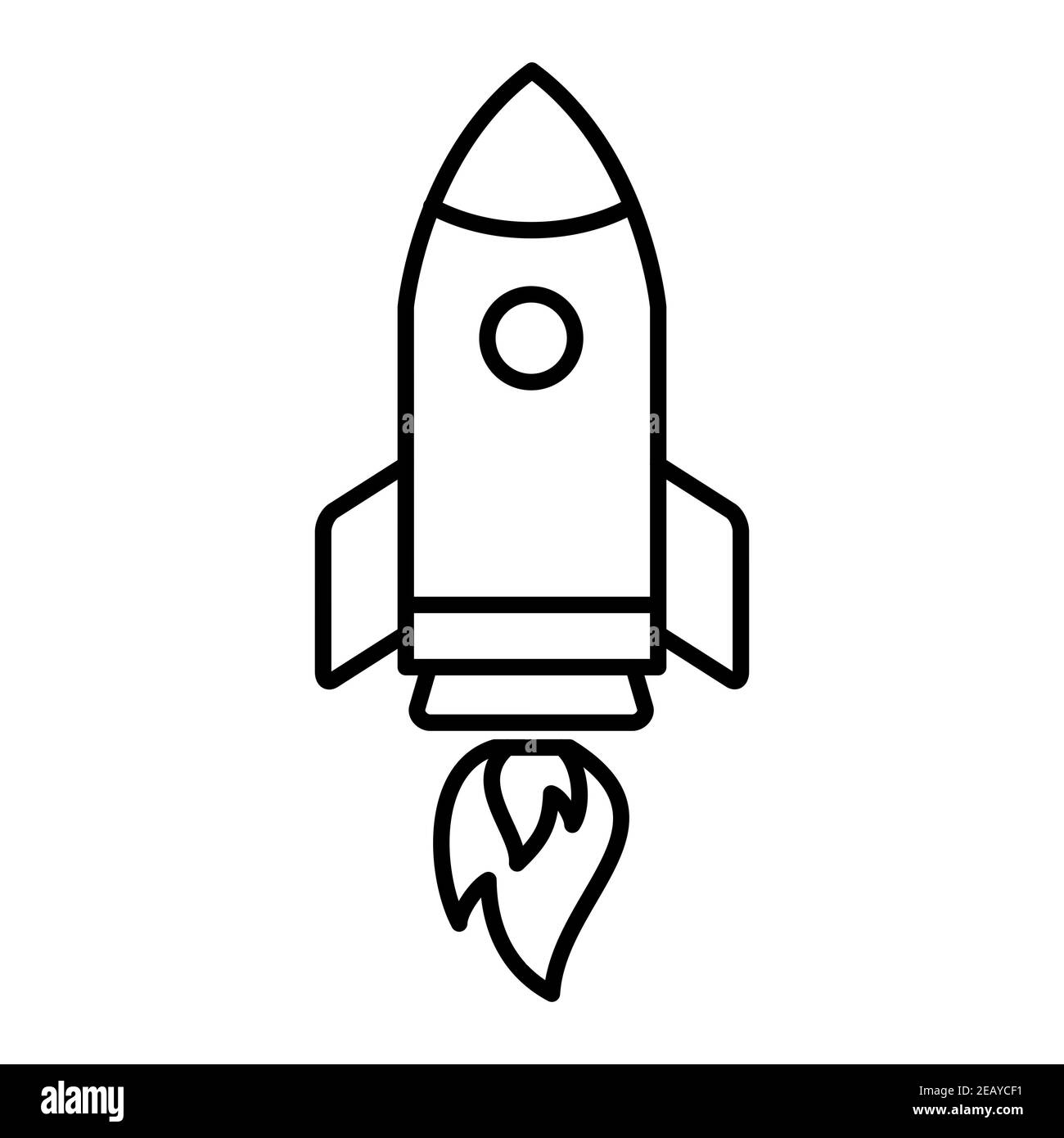 Outline illustration of a rocket launch icon Stock Photo - Alamy