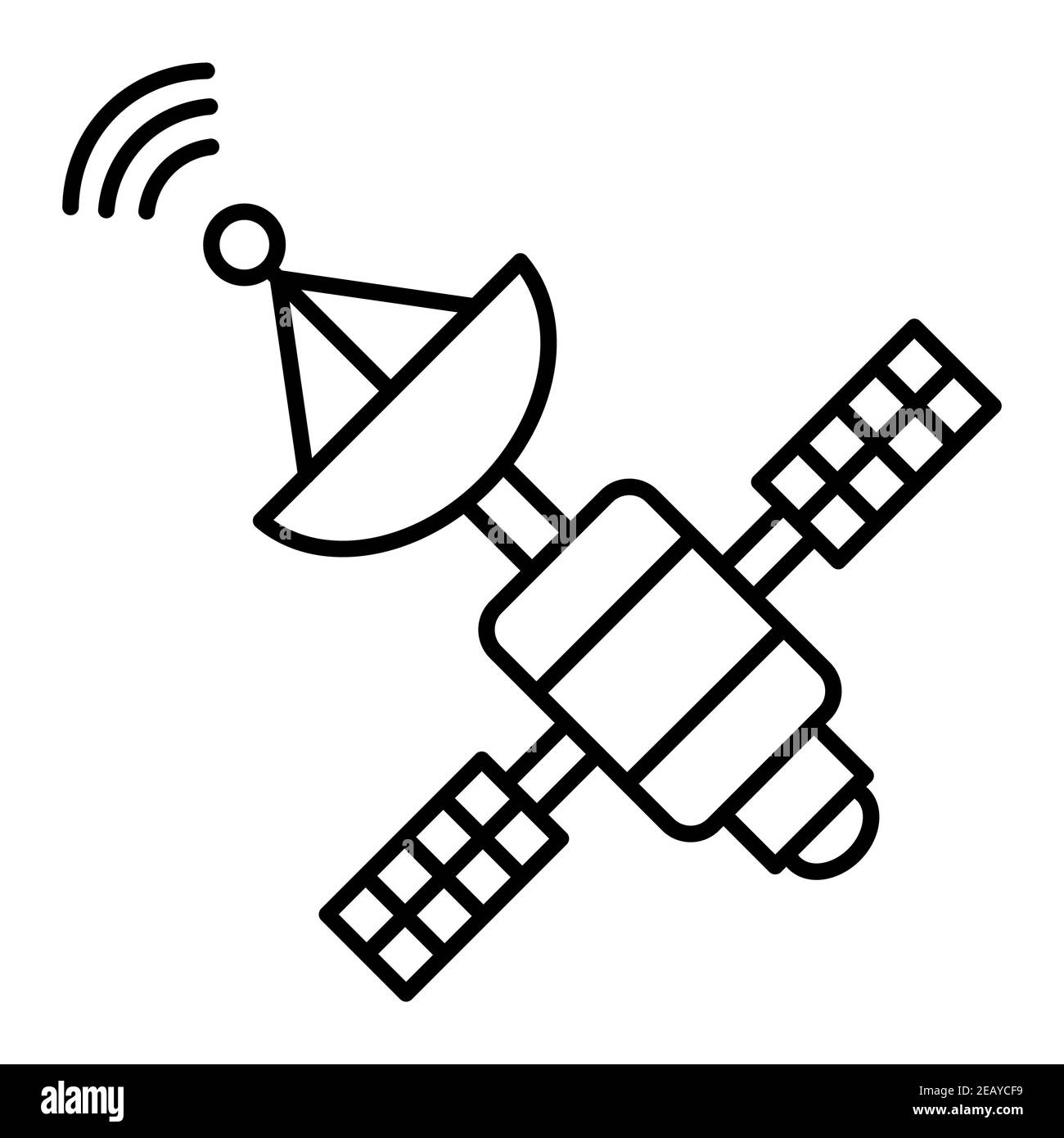 Outline illustration of a satellite icon Stock Photo - Alamy