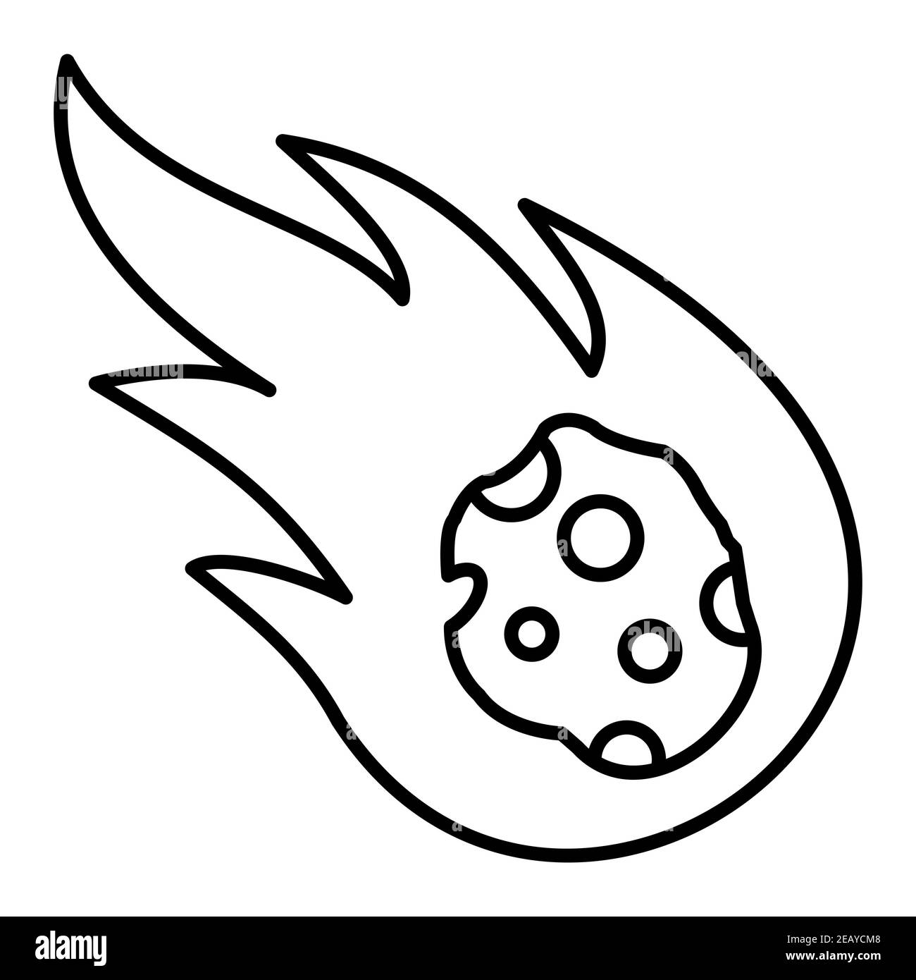 Outline illustration of a meteorite icon Design Stock Photo - Alamy