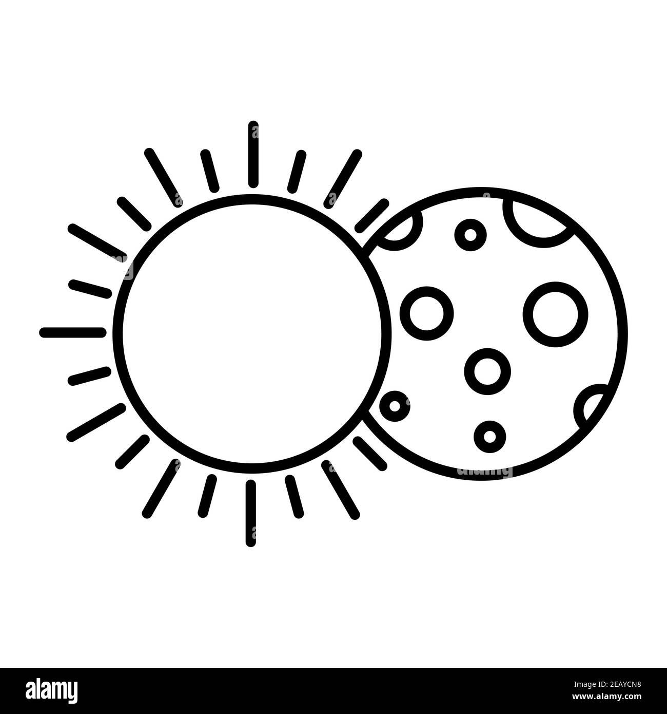 Outline illustration of a solar eclipse icon Stock Photo - Alamy