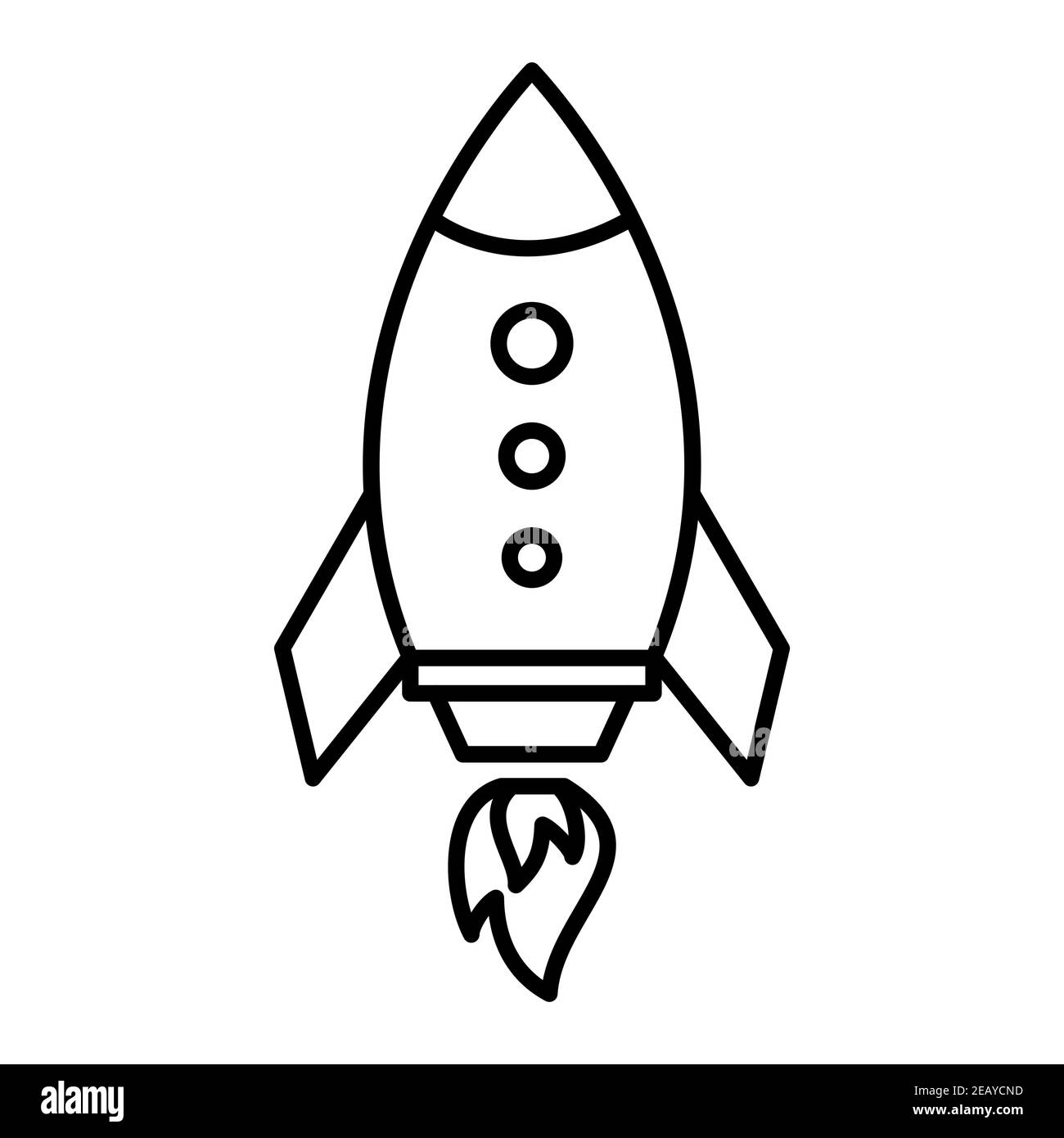 Outline illustration of a rocket launch icon Stock Photo - Alamy