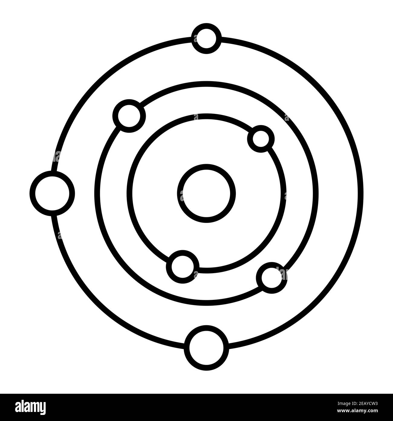 Outline illustration of the solar system icon Stock Photo - Alamy