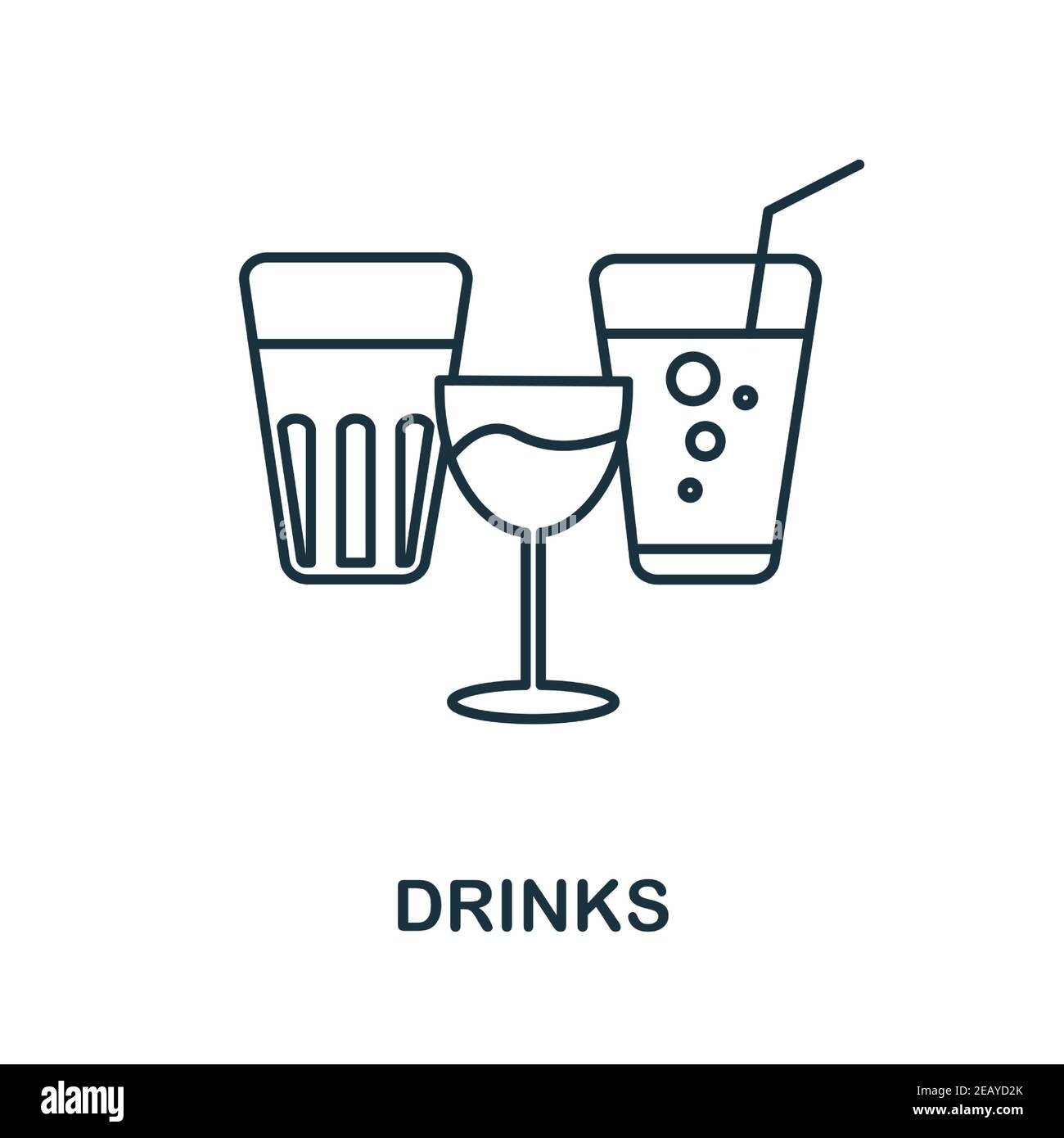 Drinks icon. Monochrome simple Drinks icon for templates, web design ...