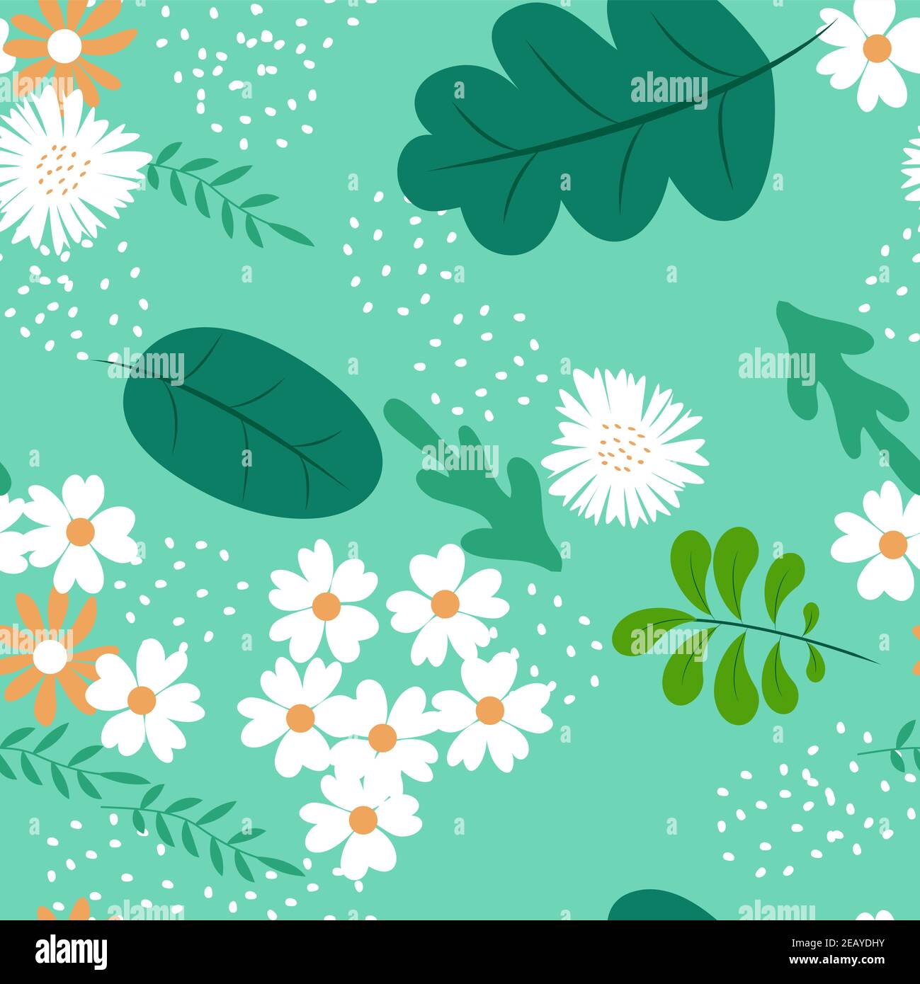 Seamless Pattern Background with Simple Flower Design Elements. Vector ...