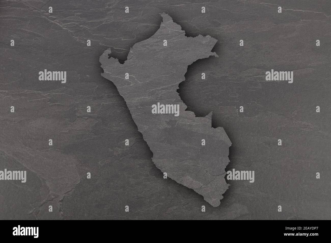 Map of Peru on dark slate Stock Photo - Alamy