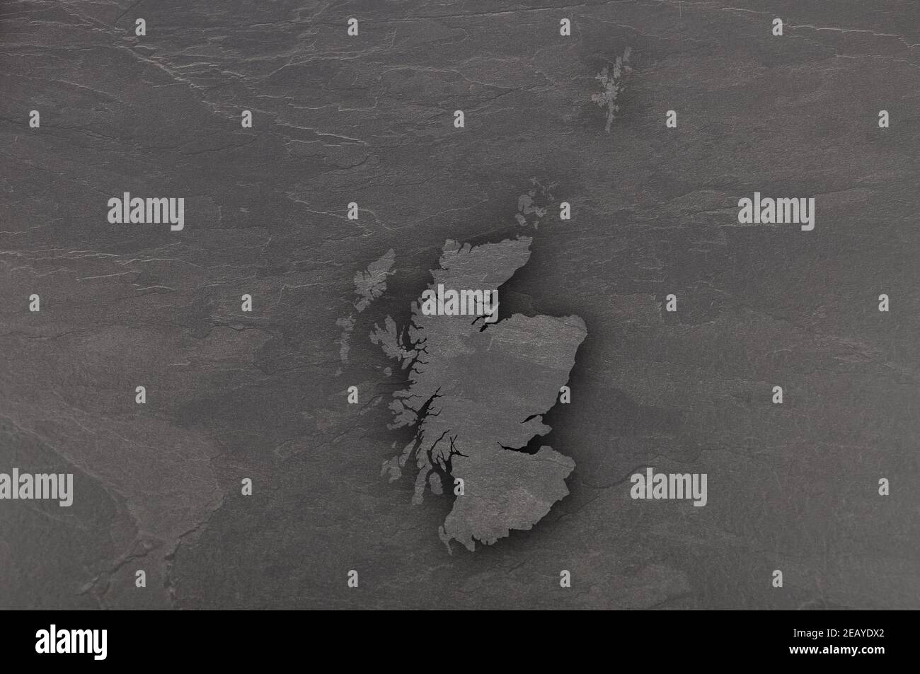 Map of Scotland on dark slate Stock Photo - Alamy