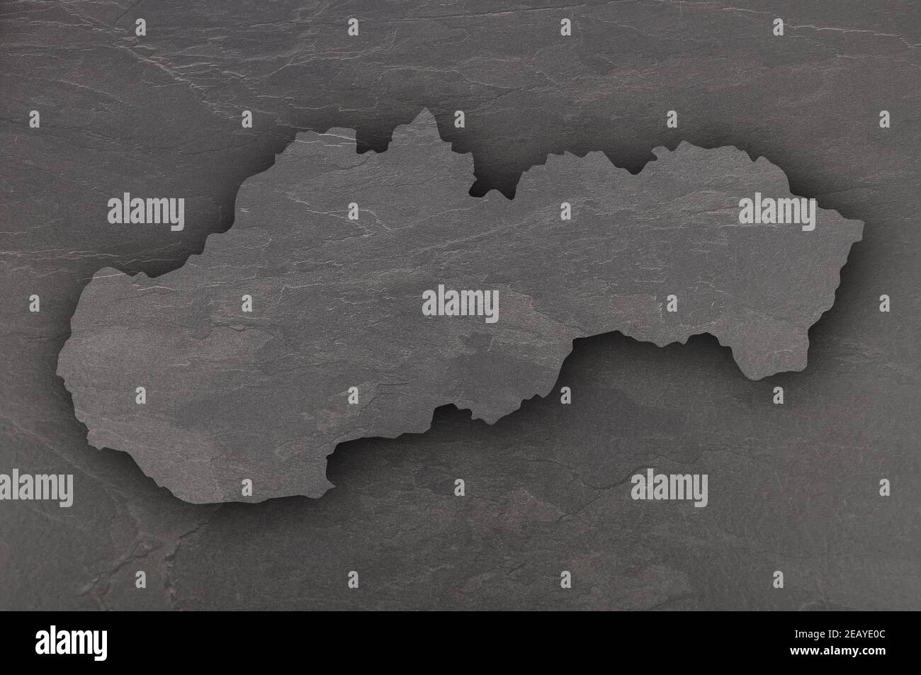 Map of Slovakia on dark slate Stock Photo - Alamy