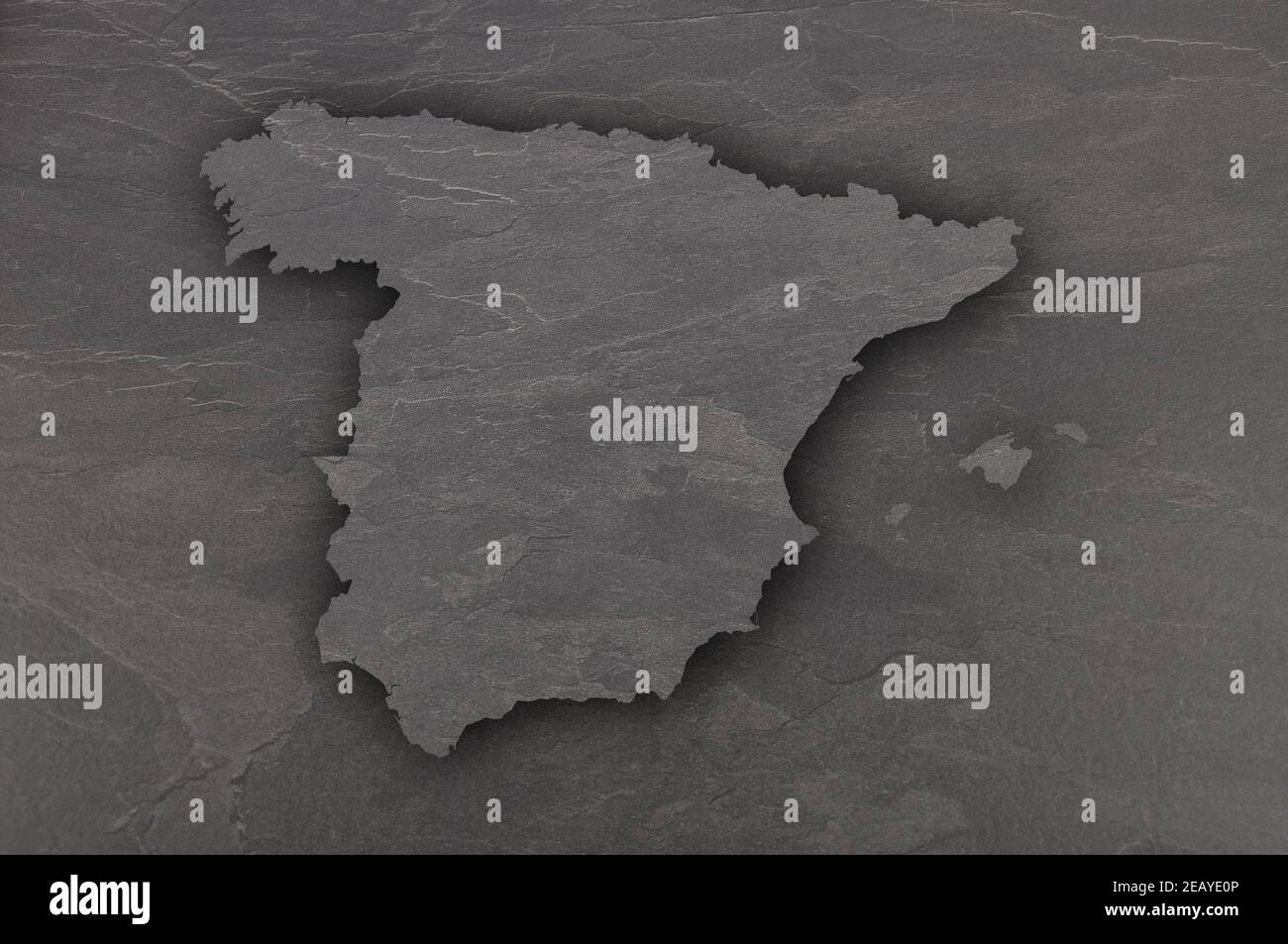 Map of Spain on dark slate Stock Photo - Alamy