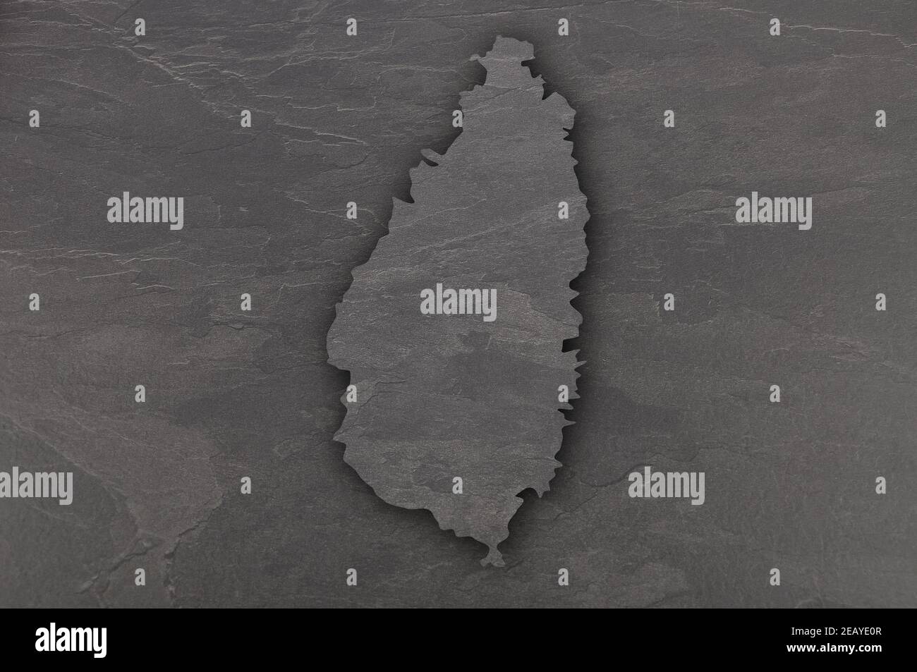 Map of Saint Lucia on dark slate Stock Photo - Alamy