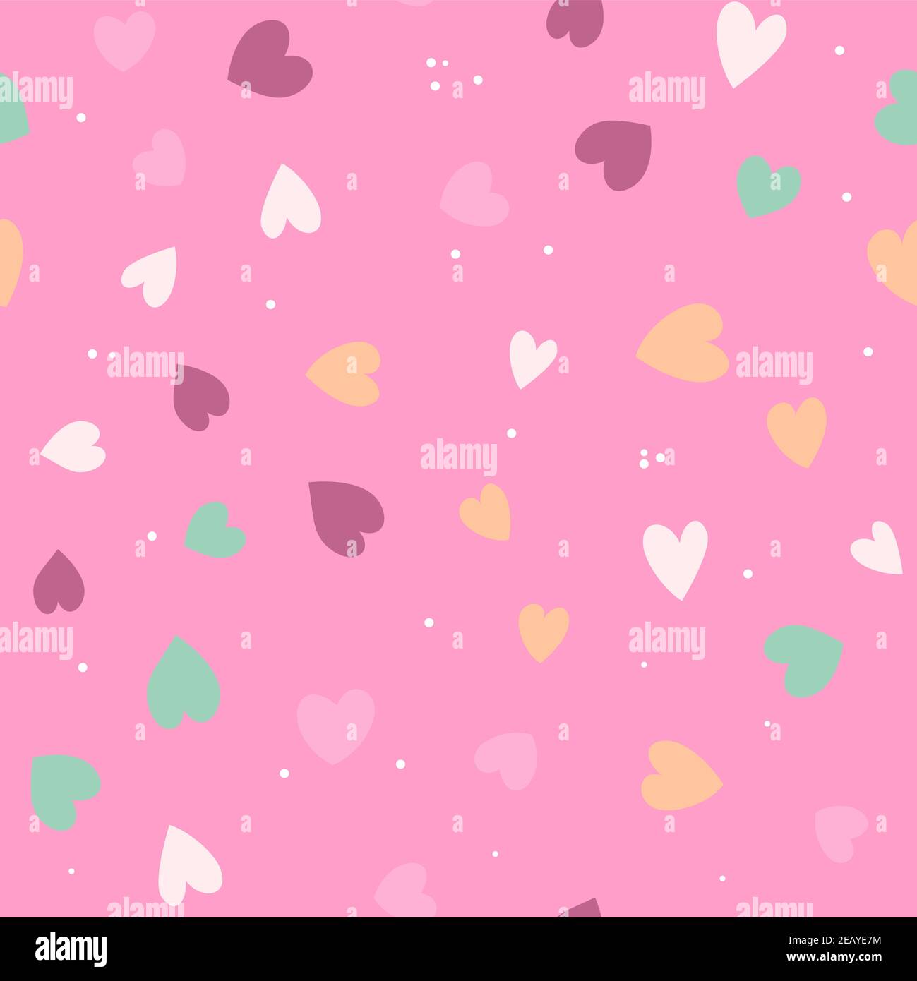 Cute Simple Seamless Pattern Love Heart Background. Vector Illustration ...